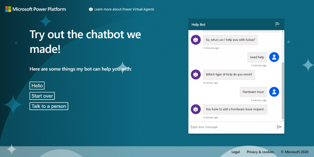Power Virtual Agents – Chatbot Power Virtual Agents – Chatbot