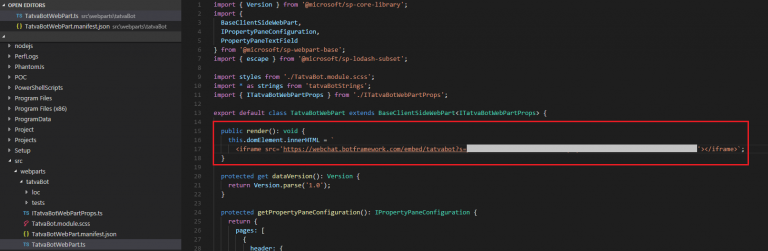 Actuate Bot Features within SharePoint Framework