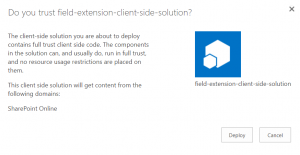 SharePoint Framework Extensions – Field Customizer
