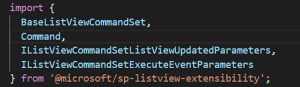 SPFx Extensions - ListView Command Set